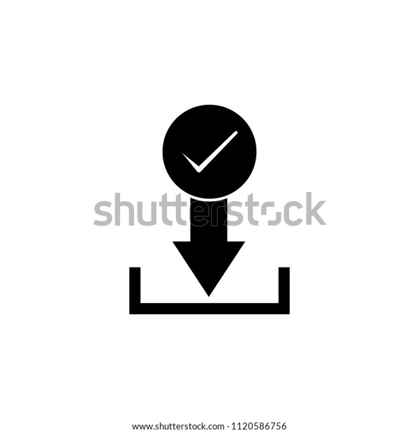 Download Complete Icon Check Mark Arrow Stock Vector (Royalty Free ...