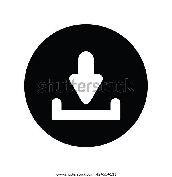 Download Icon Black Circle Vector Illustration Stock Vector (Royalty ...