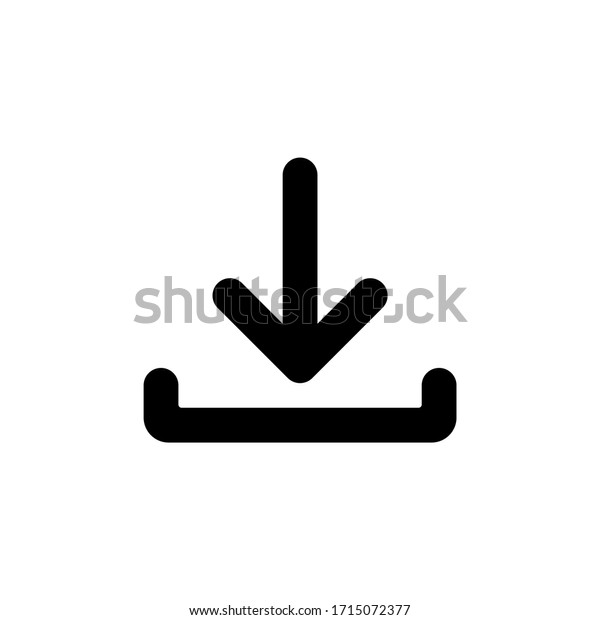 Download icon in black simple design on an isolated background. EPS 10 ...