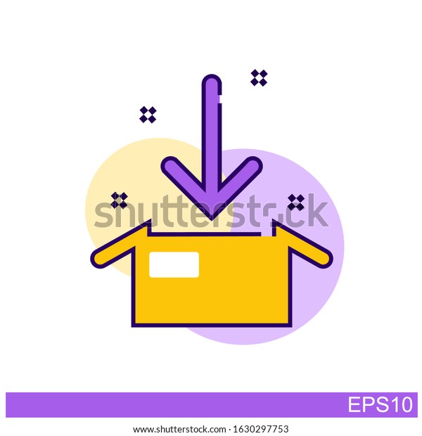 Download Icon Purple Down Arrowvector Illustration Stock Vector ...