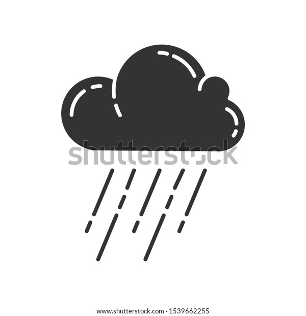 Downpour Glyph Icon Rainstorm Cloud Heavy Stock Vector (Royalty Free ...