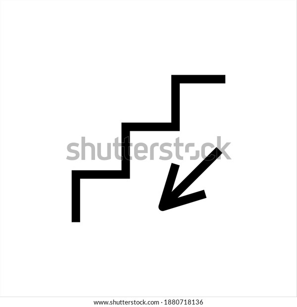 Downstairs Vector Icon On White Background Stock Vector (Royalty Free ...