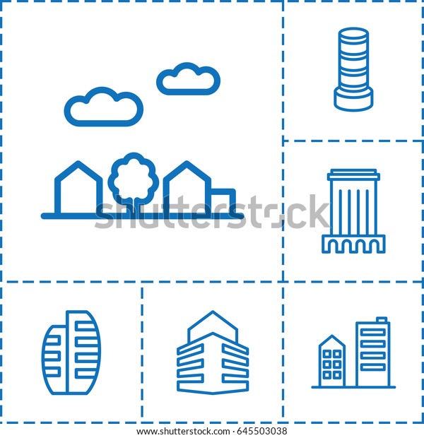 Downtown Icon Set 6 Downtown Outline Stock Vector (Royalty Free ...