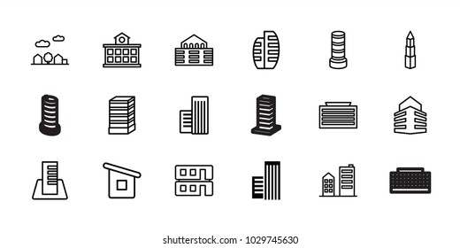 Vektor Stok Downtown Icons Set 18 Editable Outline (Tanpa Royalti ...