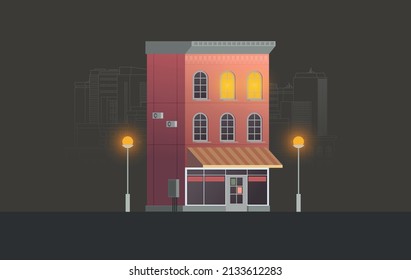 Downtown Vector Building Illustration Isolated On Stock Vector (Royalty ...