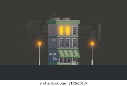 Downtown Vector Building Illustration Isolated On Stock Vector (Royalty ...