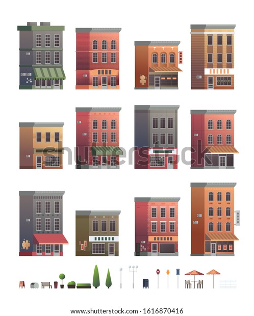 Downtown Vector Building Illustration Isolated On Stock Vector (Royalty ...