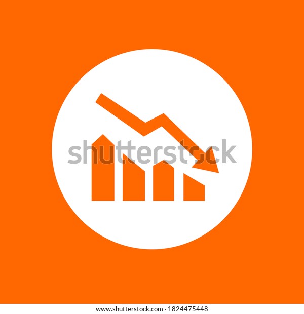 Downtrend Sign Icon White Circle On Stock Vector (Royalty Free) 1824475448