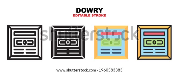 Dowry Icon Set Different Styles Icons Stock Vector (Royalty Free ...