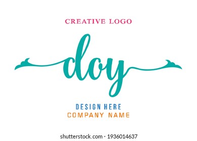 Doy Lettering Logo Simple Easy Understand Stock Vector (Royalty Free ...