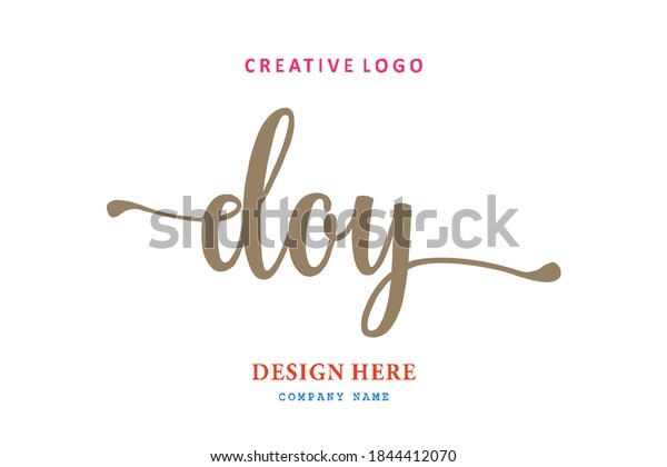 Doy Lettering Logo Simple Easy Understand Stock Vector (Royalty Free ...