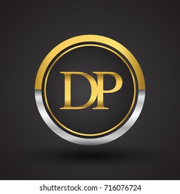 Dp Letter Logo Circle Gold Silver Stock Vector (Royalty Free) 716076724 ...