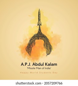 Dr Apj Abdul Kalam Creative Vector Stock Vector (Royalty Free) 2057209766