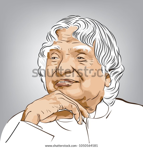Dr Apj Abdul Kalam Former President Stock Vector (Royalty Free) 1050564581