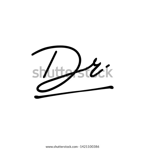 Dr Initial Signature Logo Handwriting Logo Stock Vector (Royalty Free ...