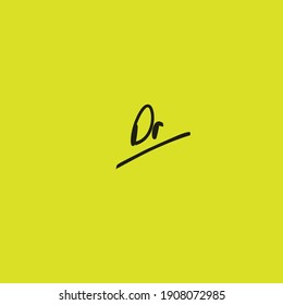 Dr Light Green Background Handwritten Logo Stock Vector (Royalty Free ...