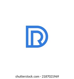 Dr Monogram Logo Blue Color Stock Vector (Royalty Free) 2187021969 ...