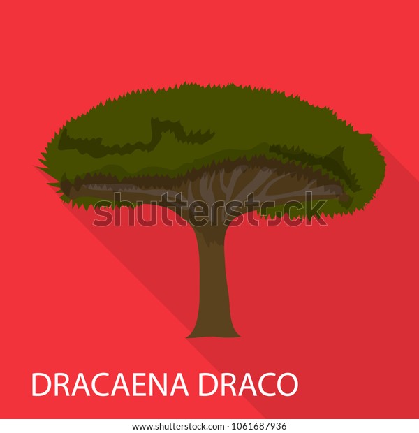Dracaena Draco Icon Flat Illustration Dracaena Stock Vector (Royalty ...