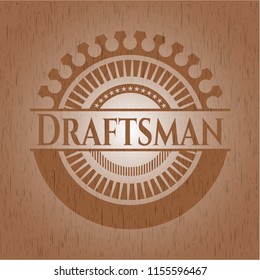 Draftsman Badge Wood Background Stock Vector (Royalty Free) 1155596467 ...
