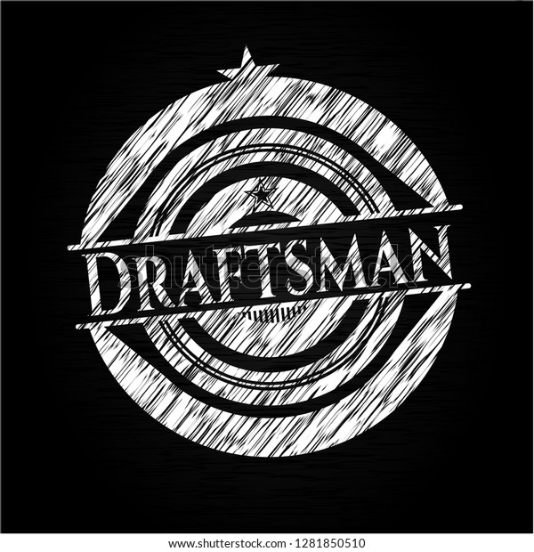 Draftsman Chalk Emblem Written On Blackboard Stock Vector (Royalty Free ...