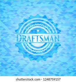 Draftsman Sky Blue Emblem Mosaic Background Stock Vector (Royalty Free ...