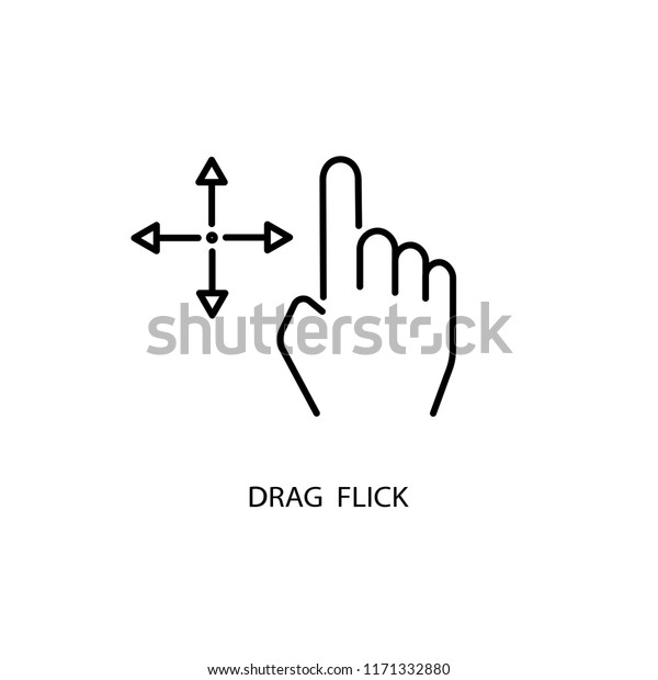 Drag Flick Vector Icon Drag Swipe Stock Vector (Royalty Free ...