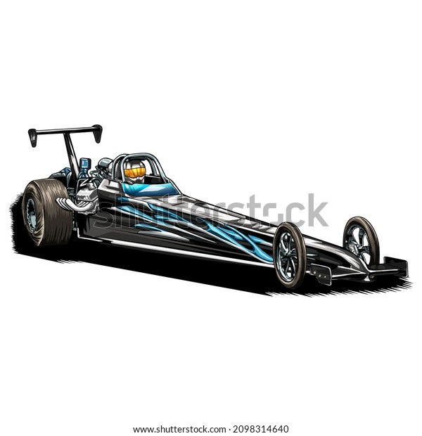 Drag Race Isolated On White Background Stock Vector (Royalty Free ...