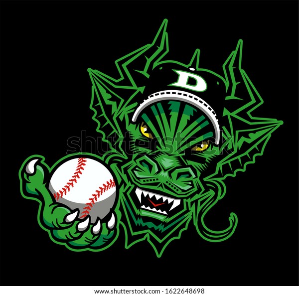 Dragon Baseball Team Mascot Holding Ball Stock Vector (Royalty Free ...