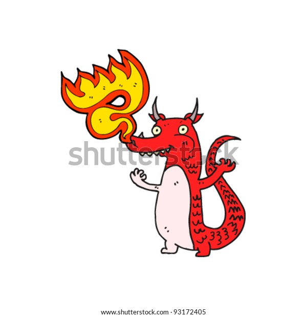 Dragon Breathing Fire Cartoon Stock Vector (Royalty Free) 93172405 ...