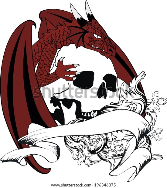 Dragon Crest Coat Arms Tattoo Tshirt Stock Vector (Royalty Free ...