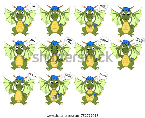 Dragon Emoji 2018 Stock Vector (Royalty Free) 752799016
