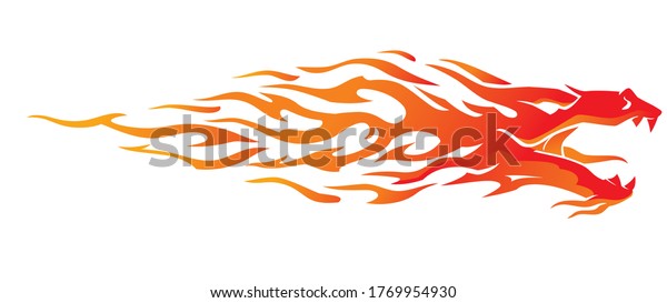 Dragon Fiery Abstract Flame Design
