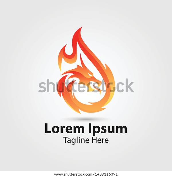 Dragon Fire Vector Logo Chinese Culture Stock Vector (Royalty Free ...
