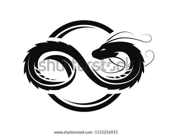 Dragon Form Infinity Circle Logo Symbol Stock Vector (Royalty Free ...