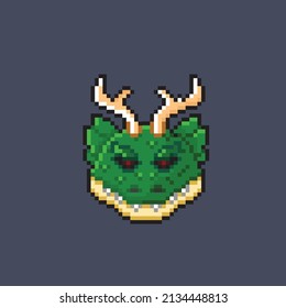 Dragon Head Pixel Style Stock Vector (Royalty Free) 2134448813 ...
