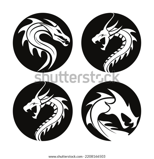 Dragon Head Vector Logo Set Image Stock Vector (Royalty Free ...