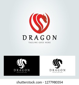 Dragon Logo Design Template Dragon Shield Stock Vector (Royalty Free ...