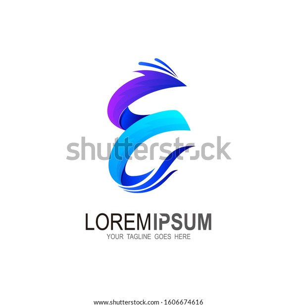 Dragon Logo Template Dragon Letter E Stock Vector (Royalty Free ...