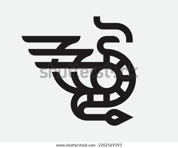 Dragon Modern Logo Heraldic Serpent Emblem Stock Vector (Royalty Free ...