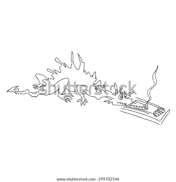 Dragon Mousetrap Sketch Drawn Hands Transferred Stock Vector (Royalty ...