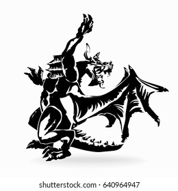 Dragon On White Background Vector Stock Vector (Royalty Free) 640964947 ...