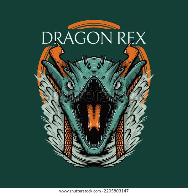 Dragon Rex Scream Scary Illustration Stock Vector (Royalty Free ...