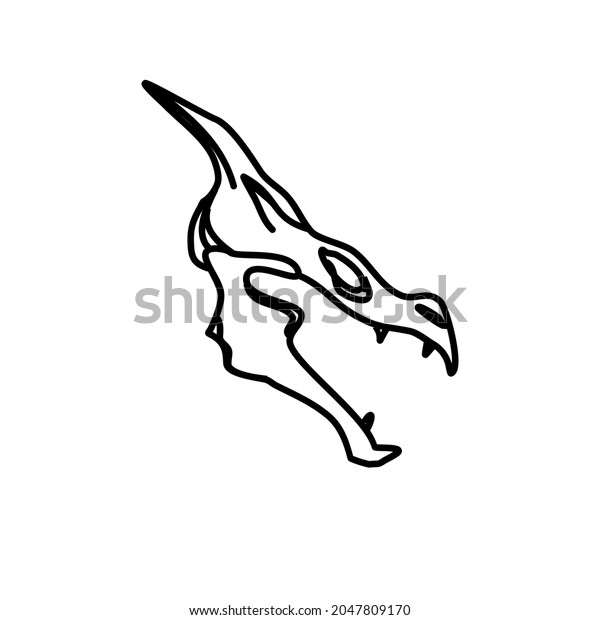 Dragon Skull Symbol Horror Stock Vector (Royalty Free) 2047809170 ...