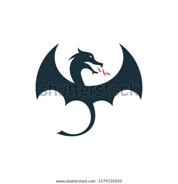 Dragon Spraying Fire Dragon Icon Spread Stock Vector (Royalty Free ...