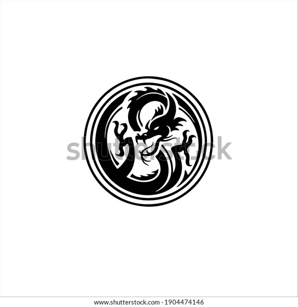 Dragon Symbol Logo Tattoo Design Vector Stock Vector (Royalty Free ...