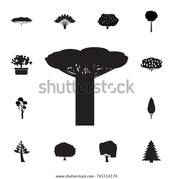 Dragon Tree Icon Set Silhouette Tree Stock Vector (Royalty Free ...