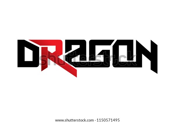 Dragon Typography Design Vector Tshirt Poster Stock Vector (Royalty ...