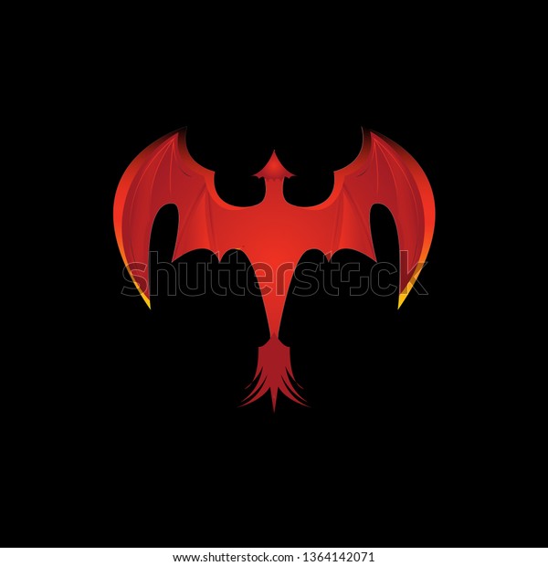 Dragon Wings Emblem Stock Vector (Royalty Free) 1364142071 | Shutterstock
