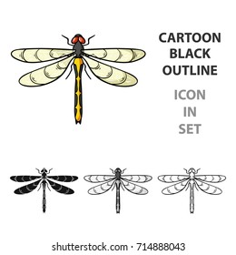 Dragonfly Icon Cartoon Style Isolated On Stock Vector (Royalty Free ...