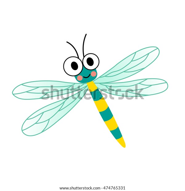 Dragonfly Insect Animal Cartoon Character Isolated Stock Vector ...